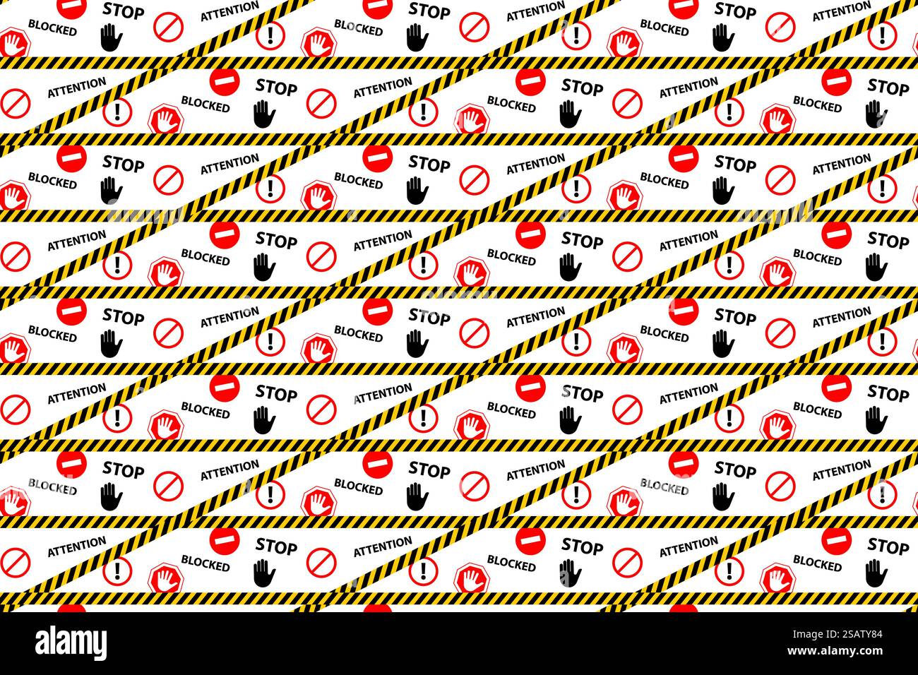 Stop blocked attention danger seamless pattern. Vector illustration ...