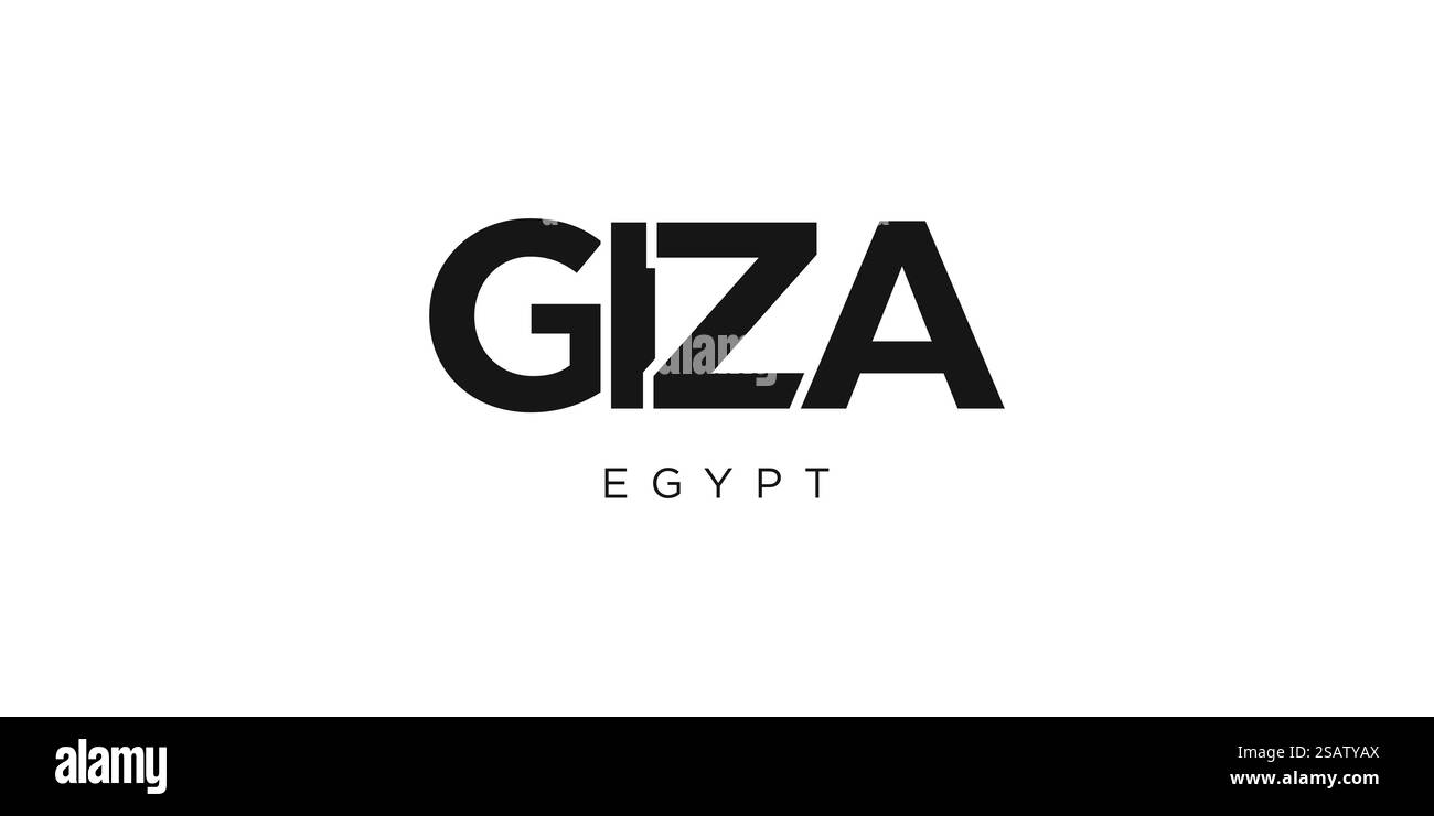 Giza in the Egypt emblem for print and web. Design features geometric ...