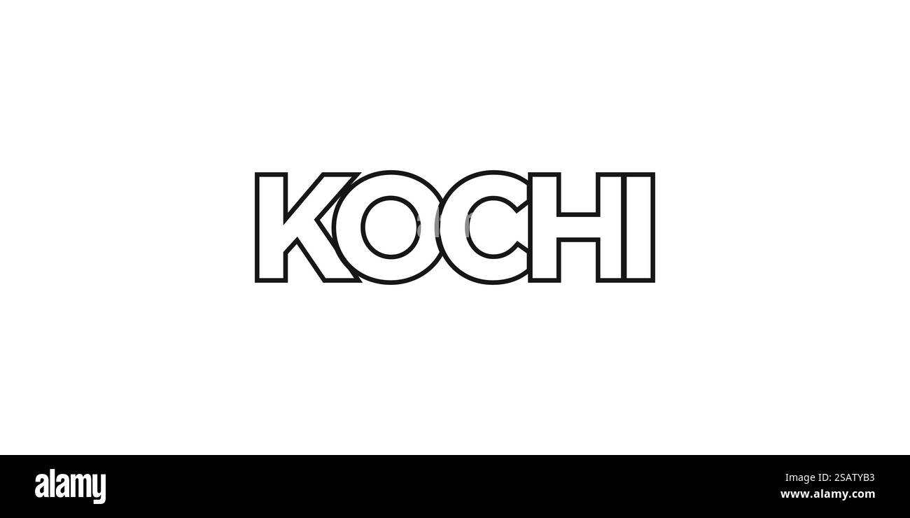 Kochi in the Japan emblem for print and web. Design features geometric ...