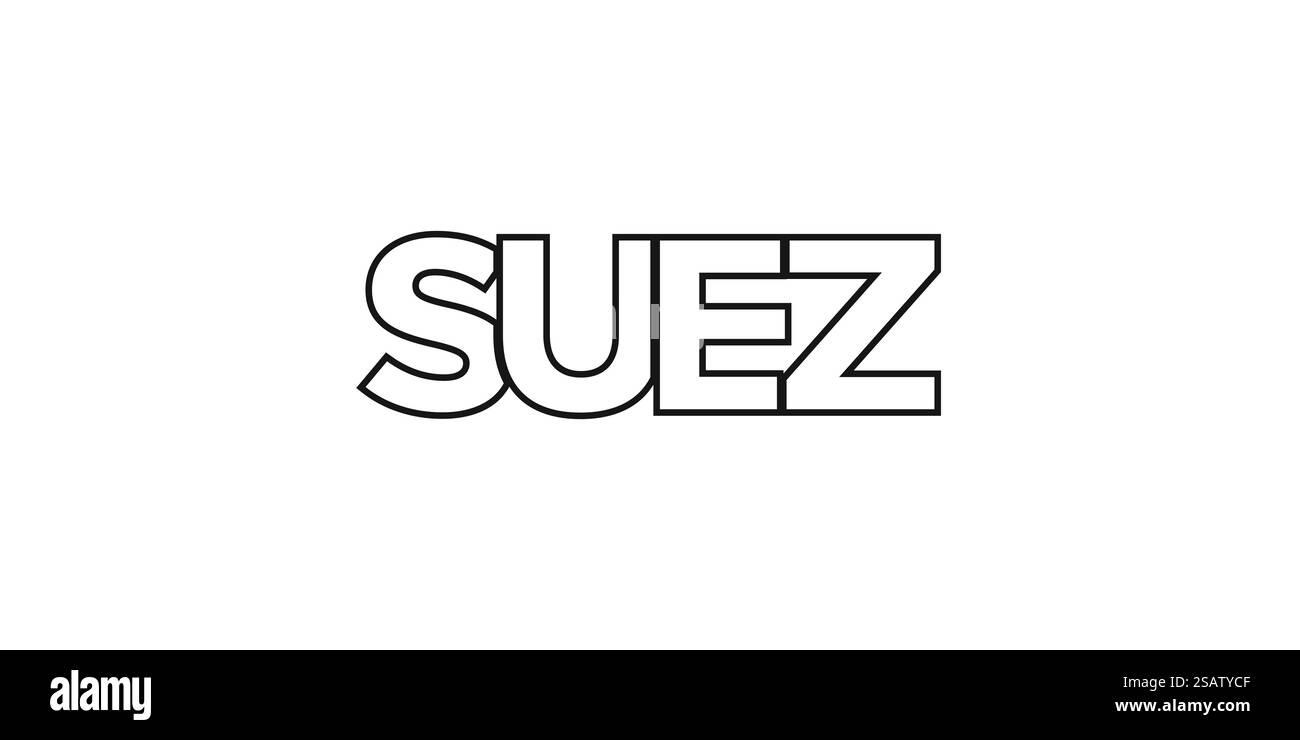 Suez in the Egypt emblem for print and web. Design features geometric ...