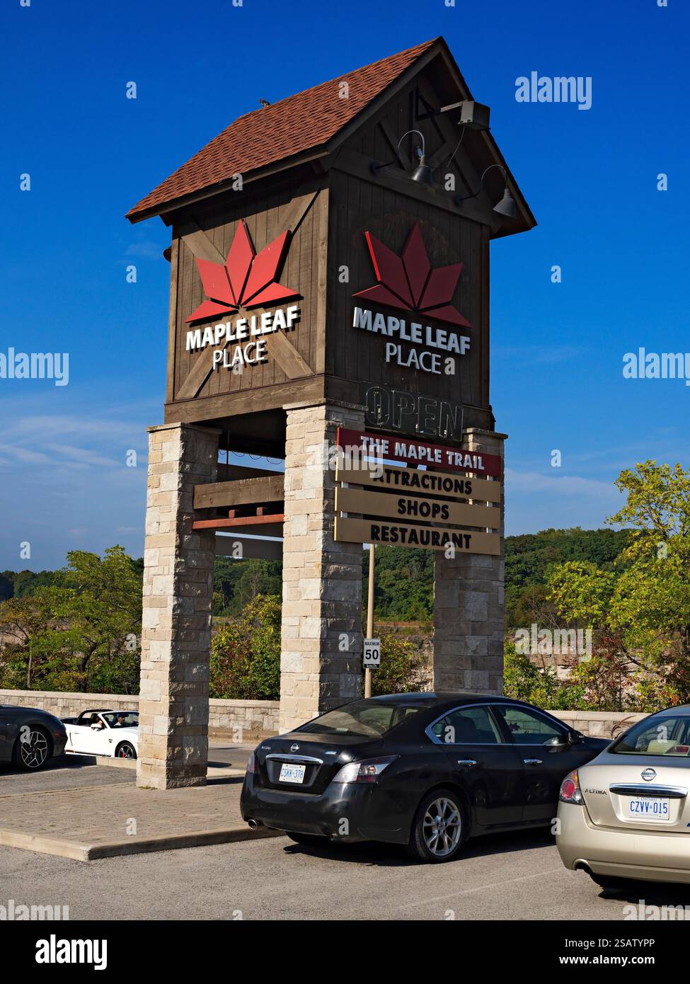 Niagara Falls, Canada / The Maple Leaf Place tourist attraction, with Canadian themed souvenirs ...