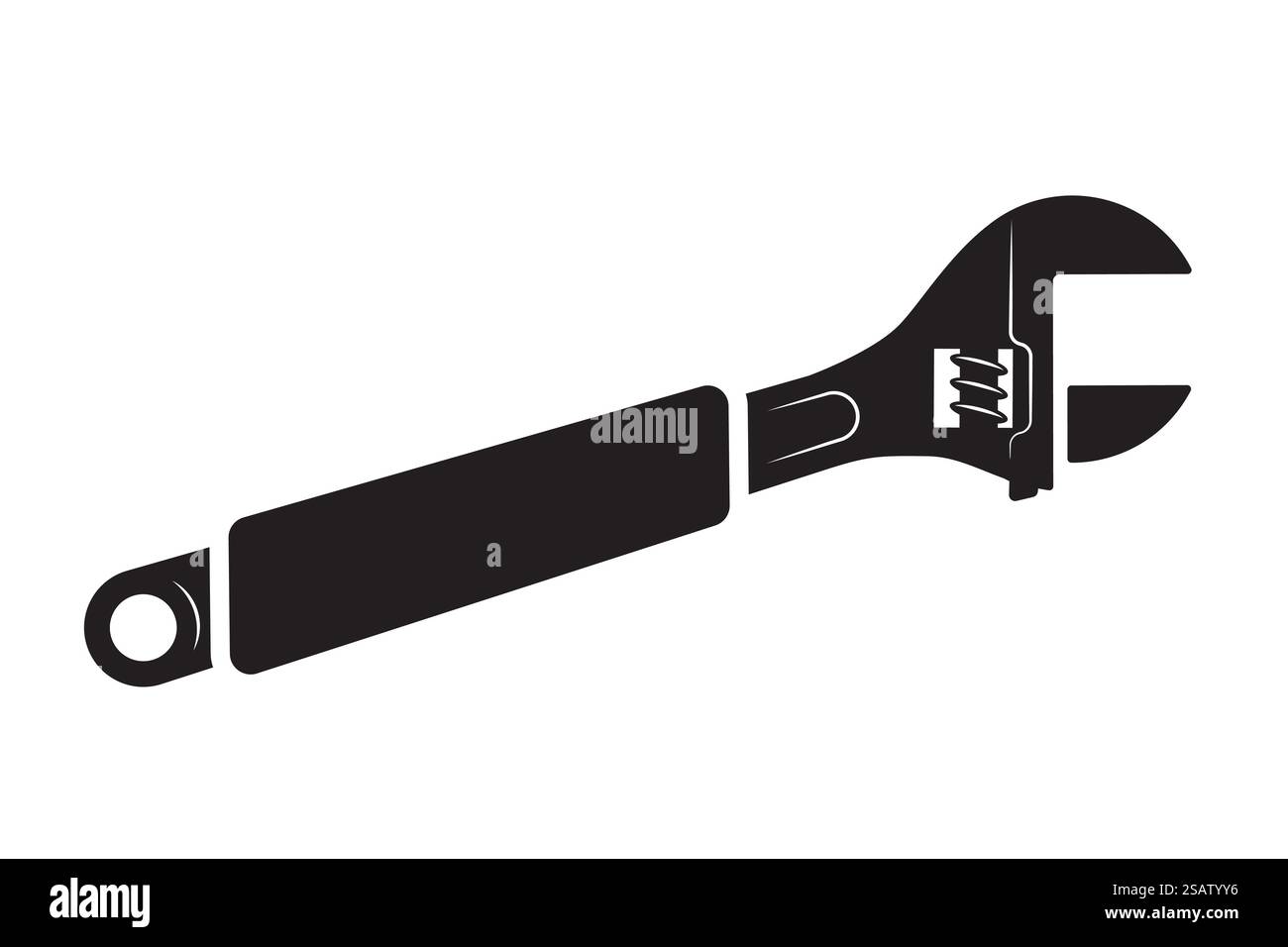 Wrench tool for repair service equipment. Mechanical engineering symbol ...