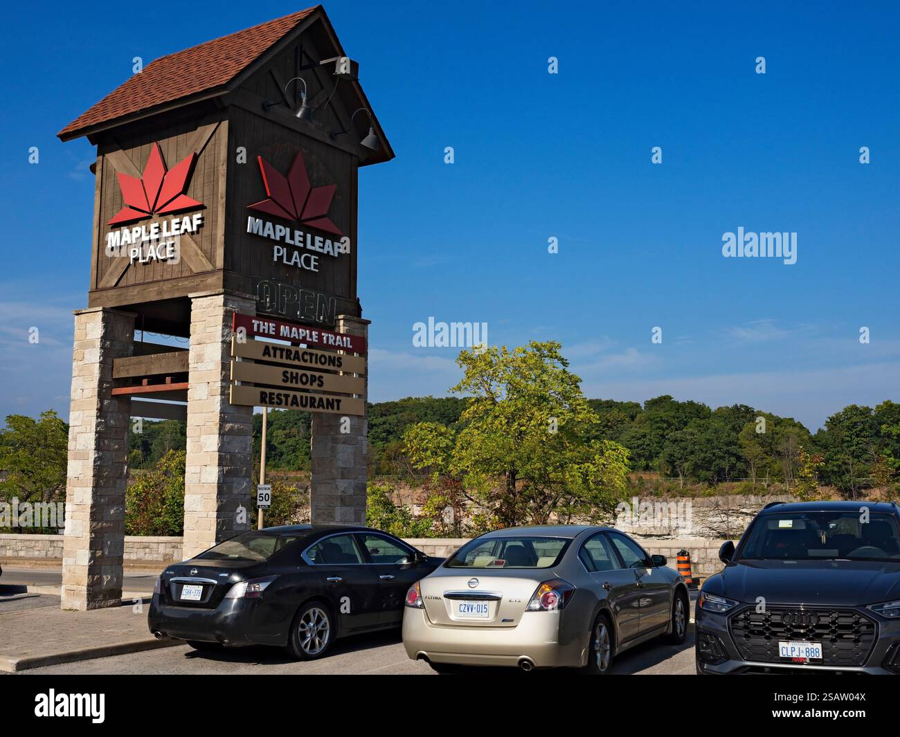 Niagara Falls, Canada / The Maple Leaf Place tourist attraction, with Canadian themed souvenirs ...