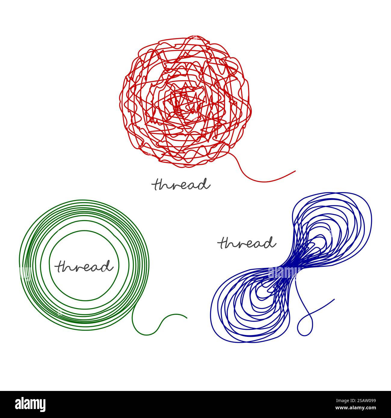 Set thread ball and ravel logo element. Vector illustration.. Set thread ball and ravel logo ...