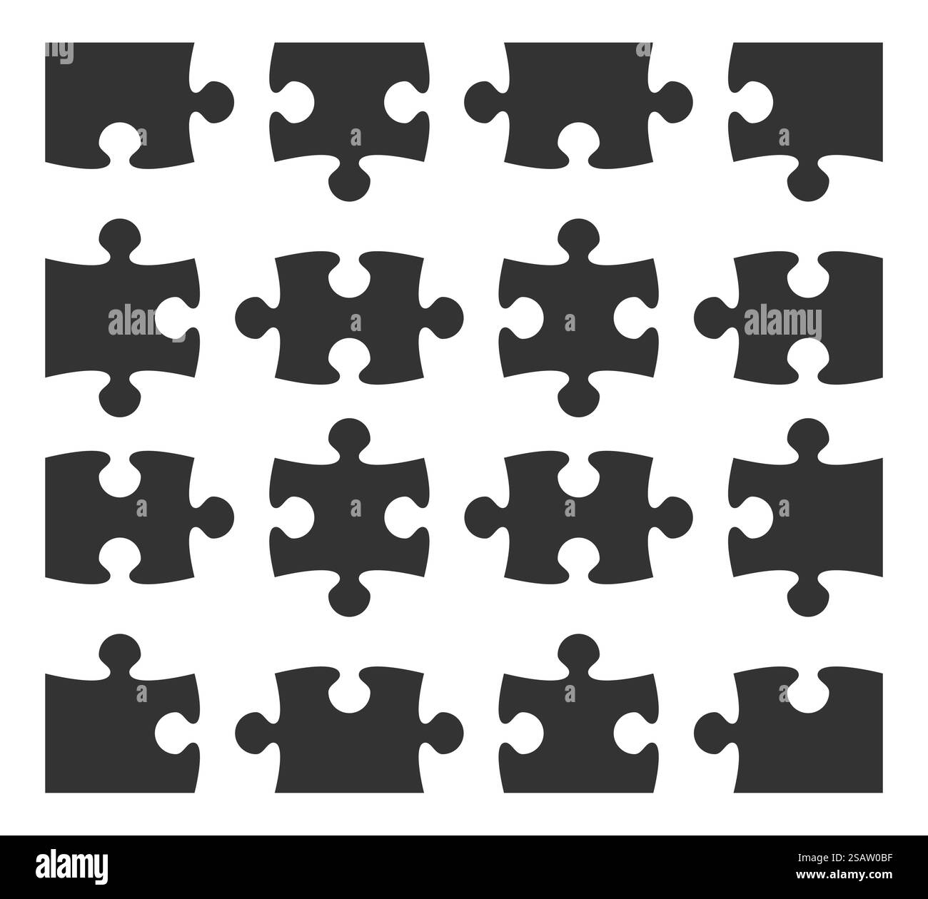 Set icon jigsaw puzzle part design elements silhouette. Vector ...