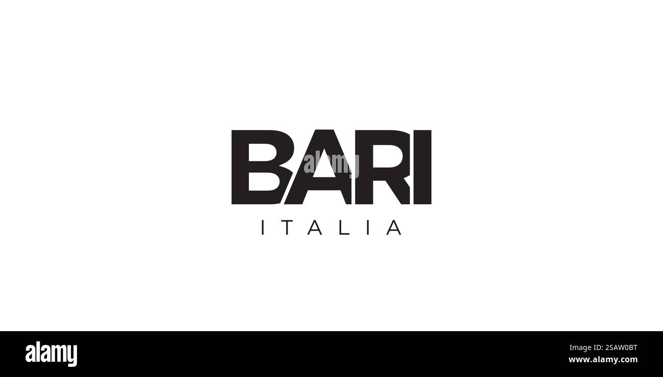 Bari in the Italia emblem for print and web. Design features geometric style, vector ...