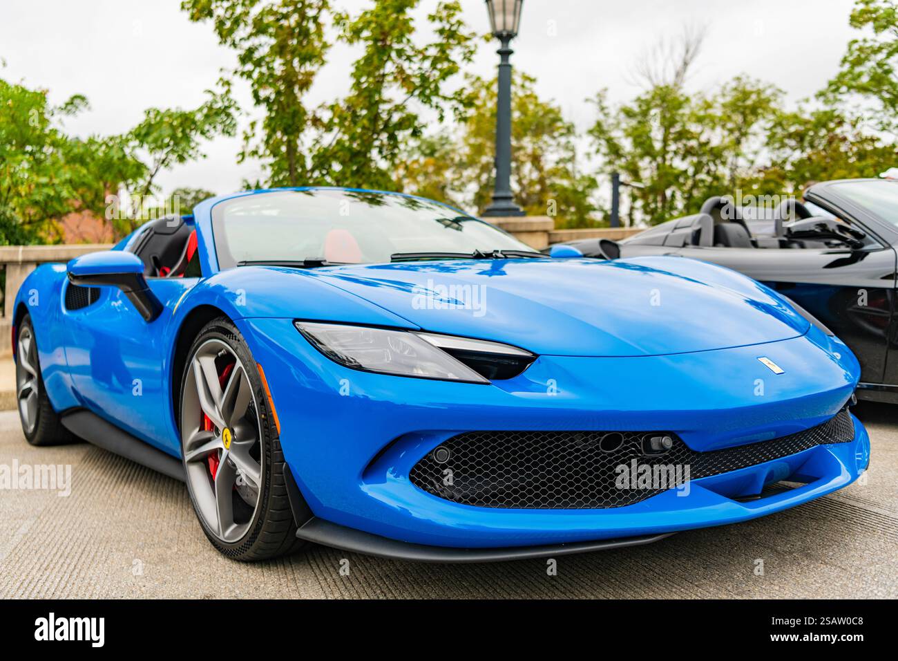 Chicago, Illinois - September 29, 2024: Ferrari 296 GTS or GTB blue ...