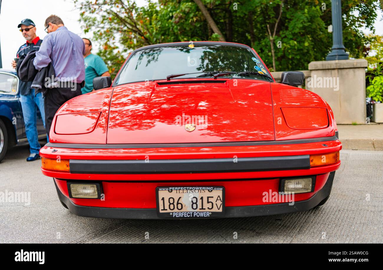 Chicago, Illinois - September 29, 2024: Porsche 930 turbo or 911 red ...
