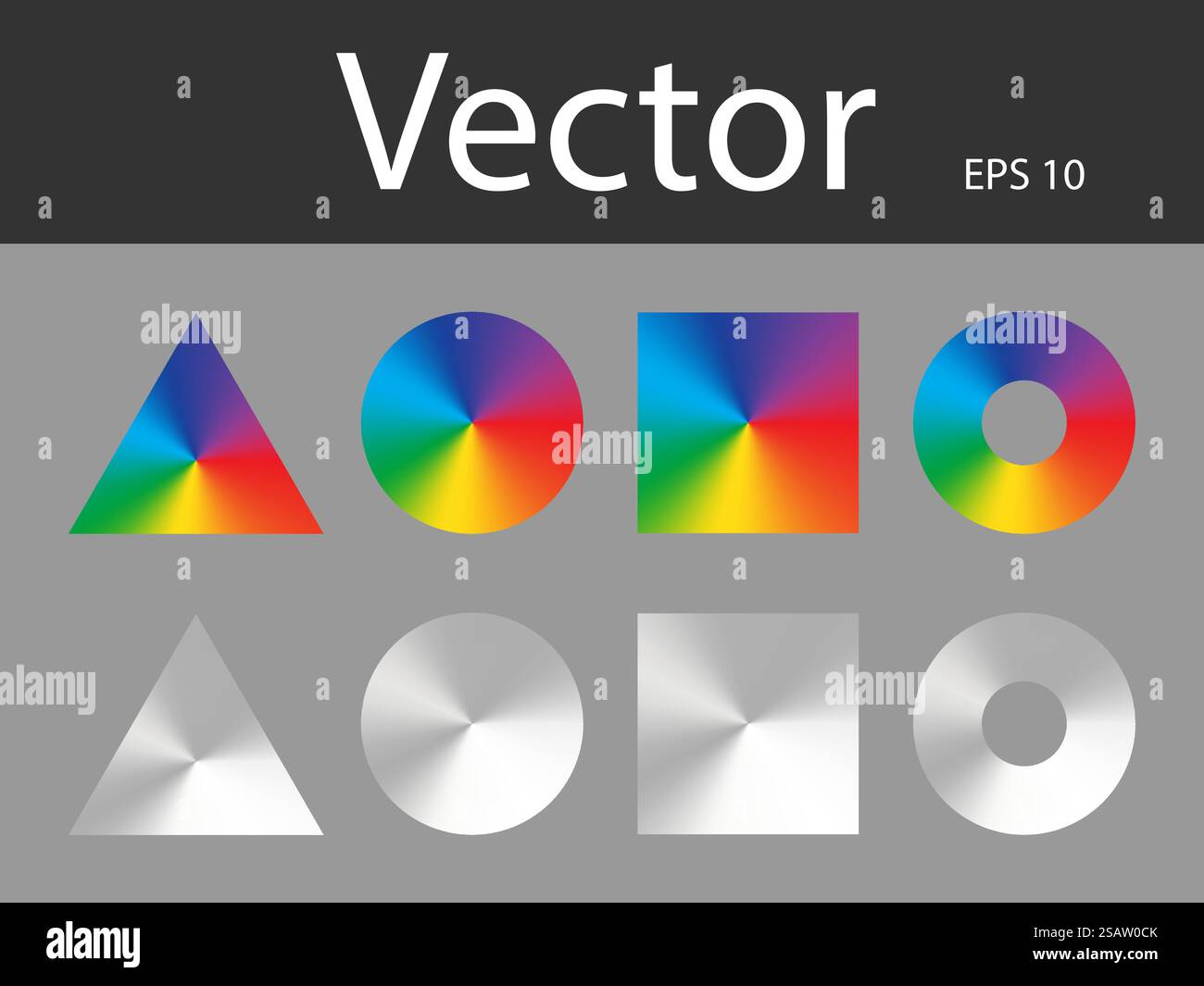 Radial gradient vector circle ring rainbow easy to edit figures. Vector ...