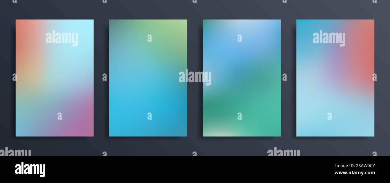 Set abstract gradient blurred background in bright vivid color. Blur ...