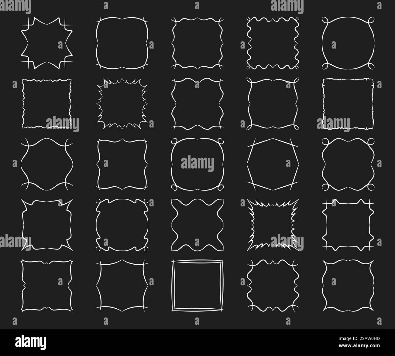 Square frames set abstract modern design elements. Vector illustration ...