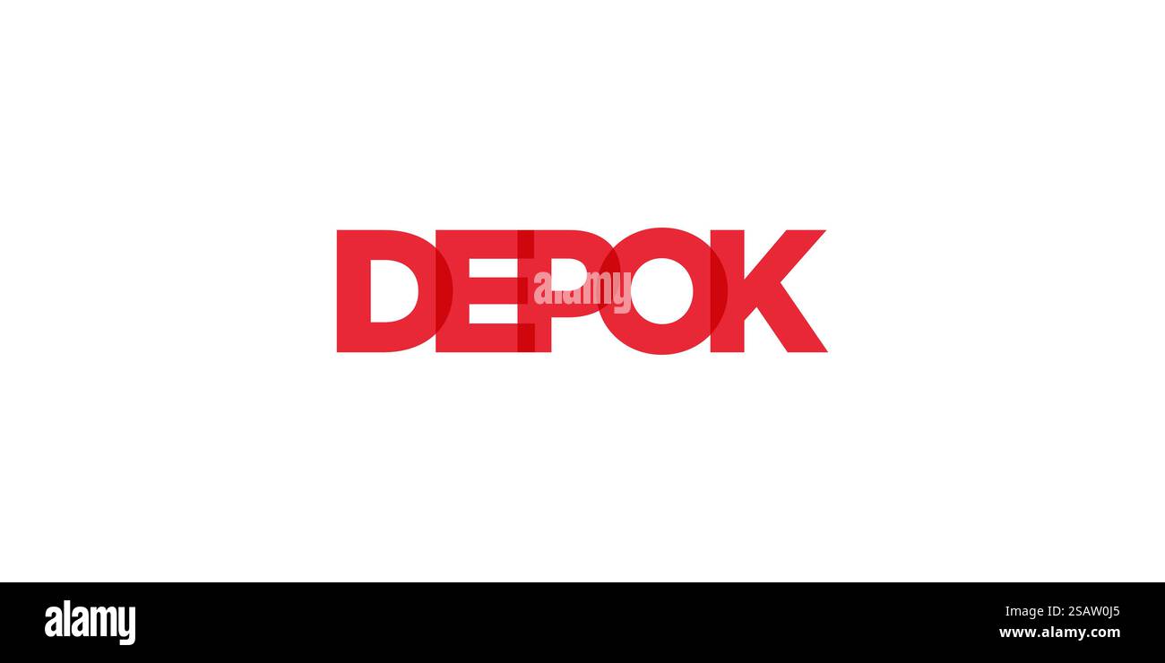 Depok in the Indonesia emblem for print and web. Design features ...