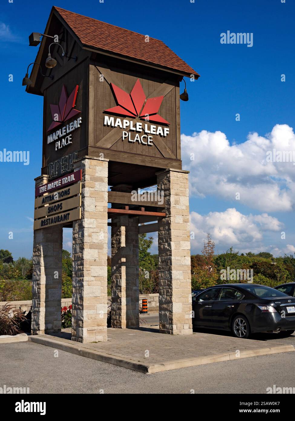 Niagara Falls, Canada / The Maple Leaf Place tourist attraction, with Canadian themed souvenirs ...