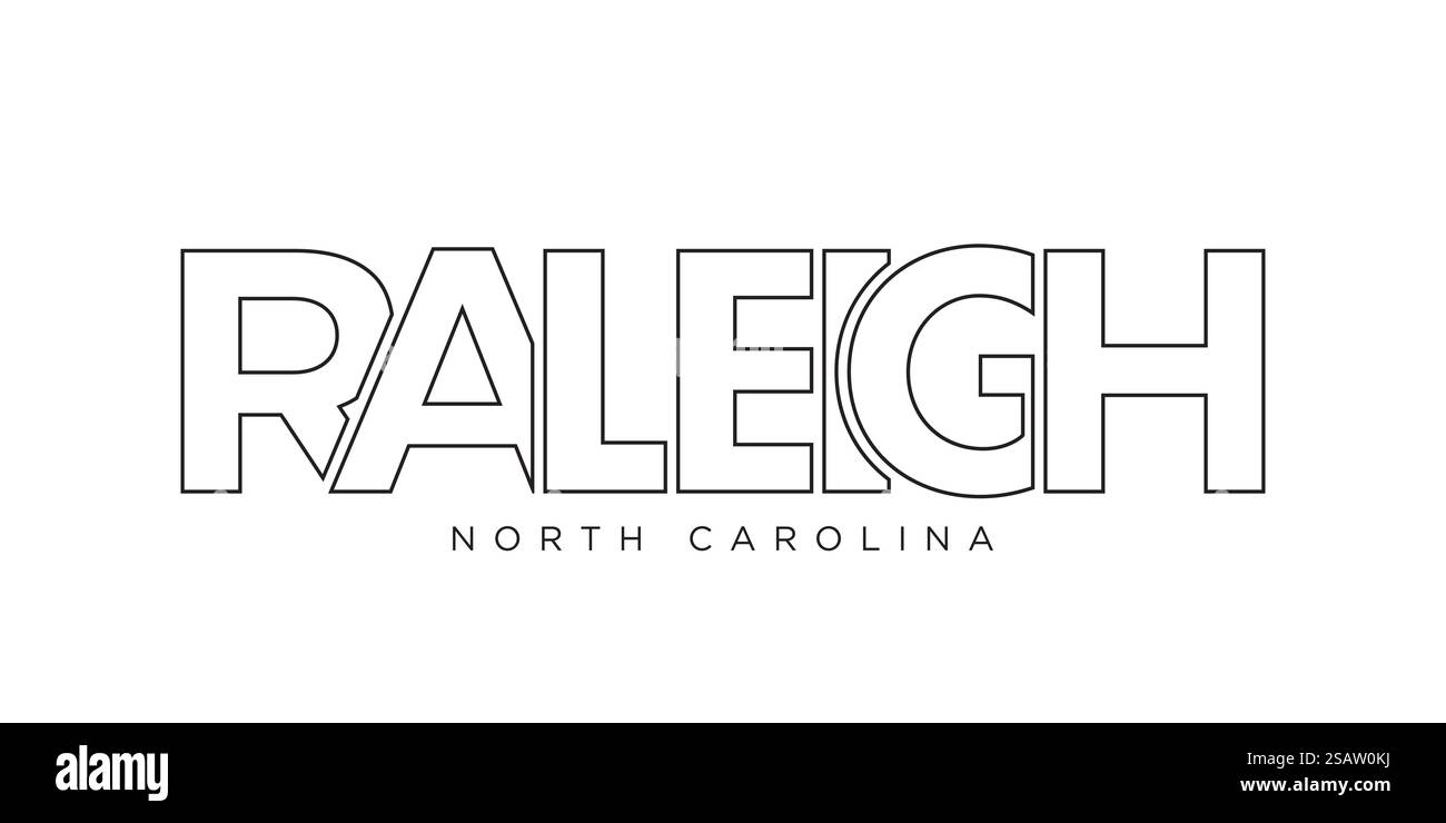 Raleigh, North Carolina, USA typography slogan design. America logo ...
