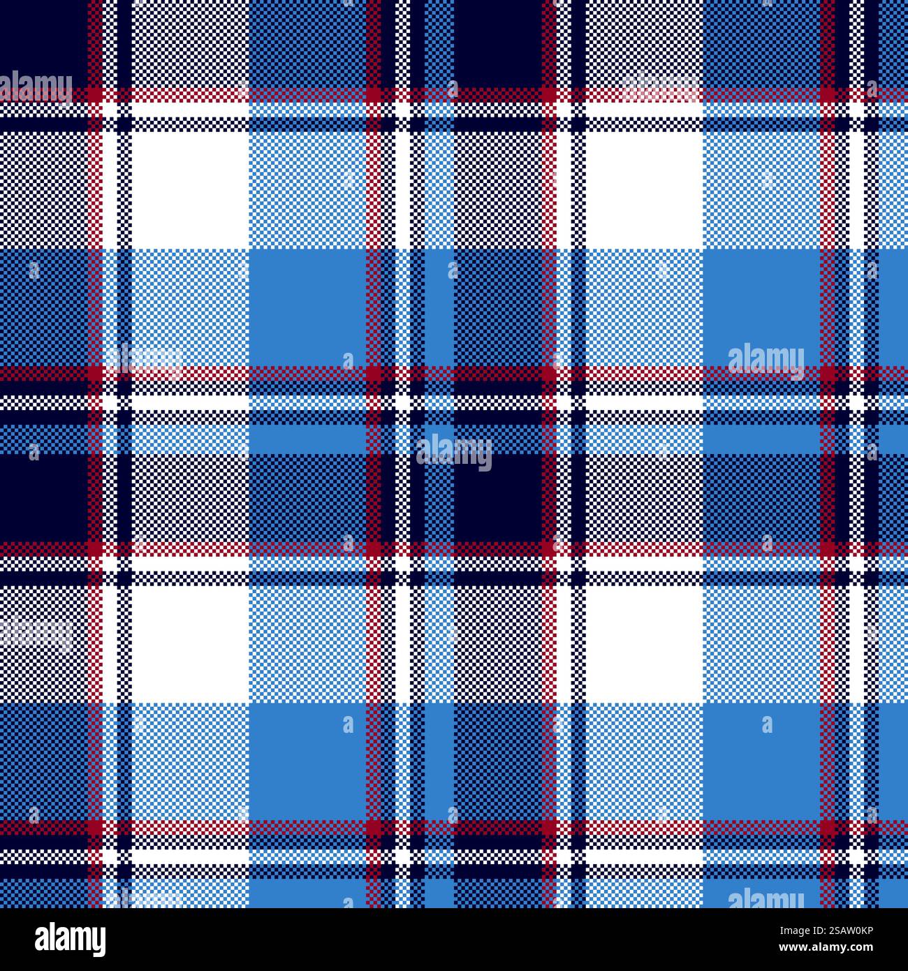 Blue red check plaid texture seamless pattern. Vector background Stock ...