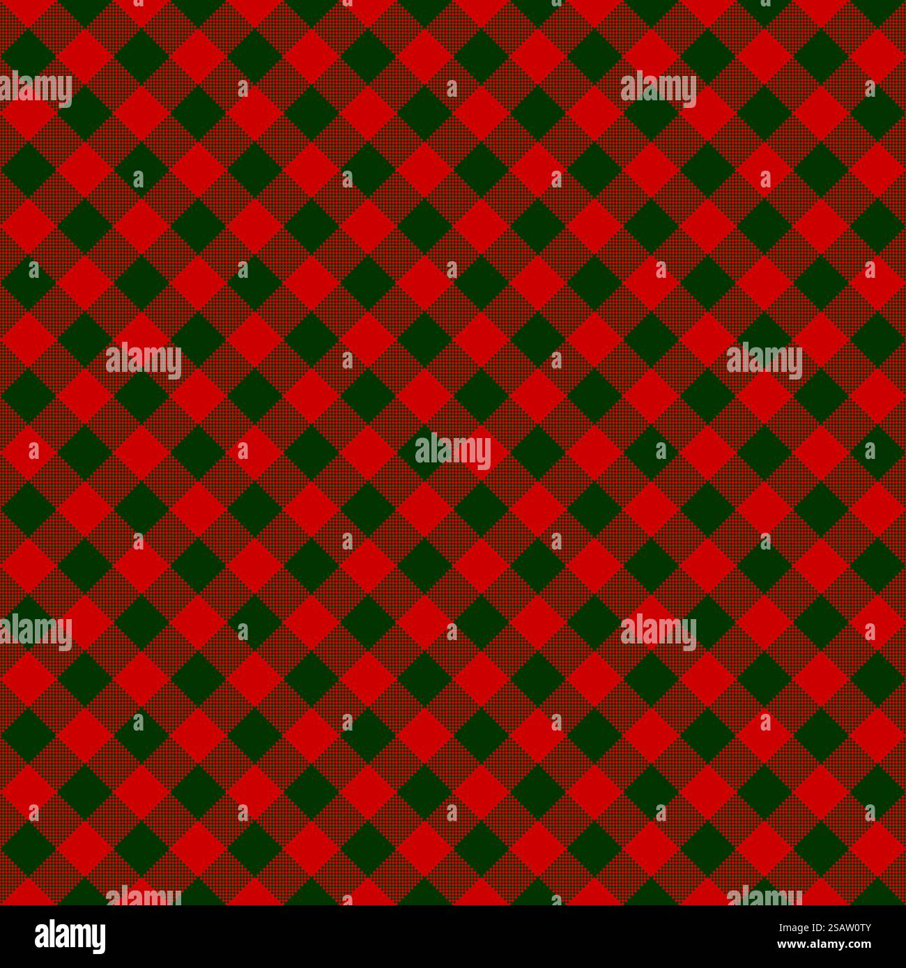 Red green check diagonal fabric texture seamless pattern. Vector ...