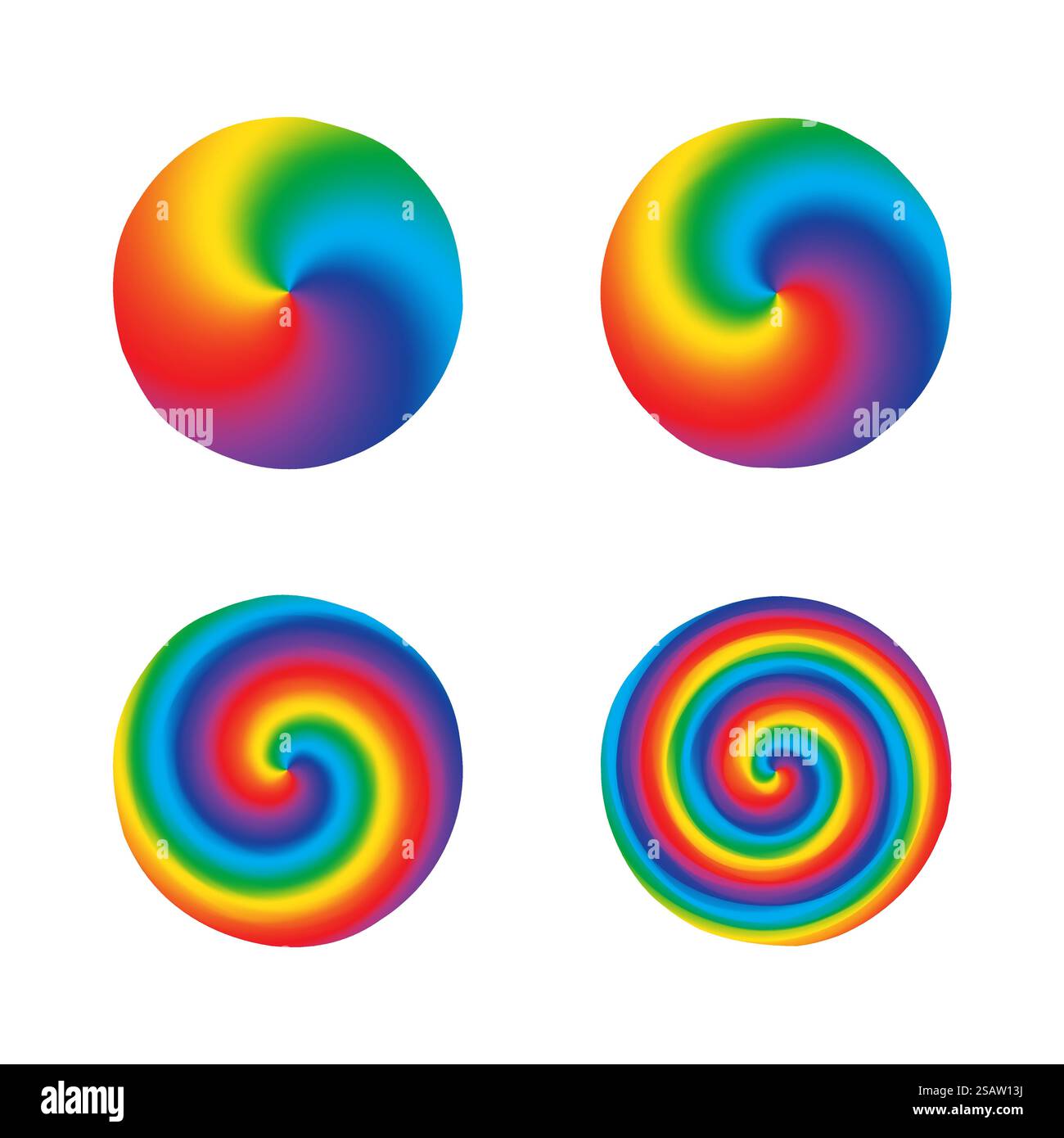 Color swirl twist radial rainbow round design element. Vector ...
