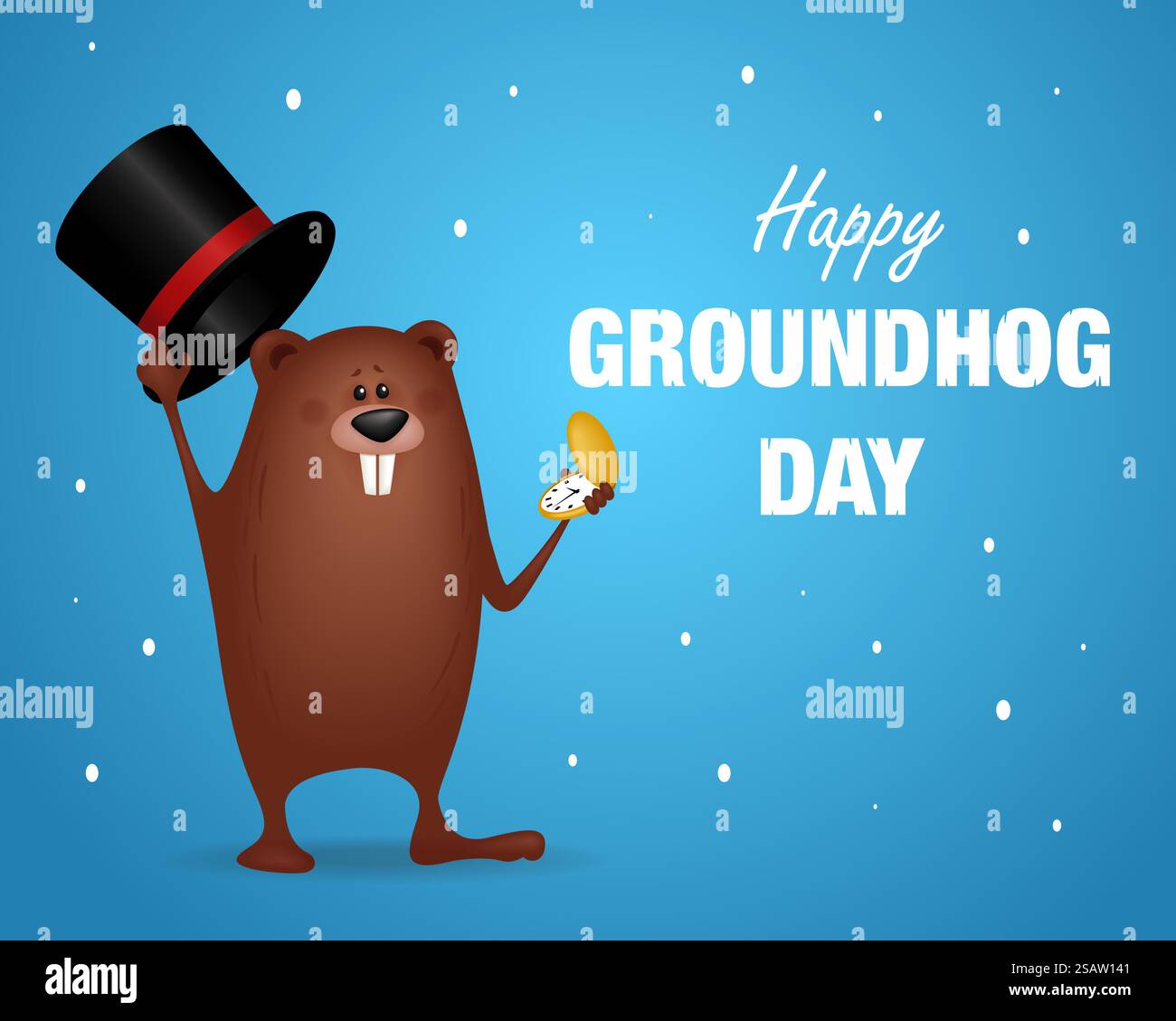 Happy Groundhog Day vector design for celebration on February 2 ...