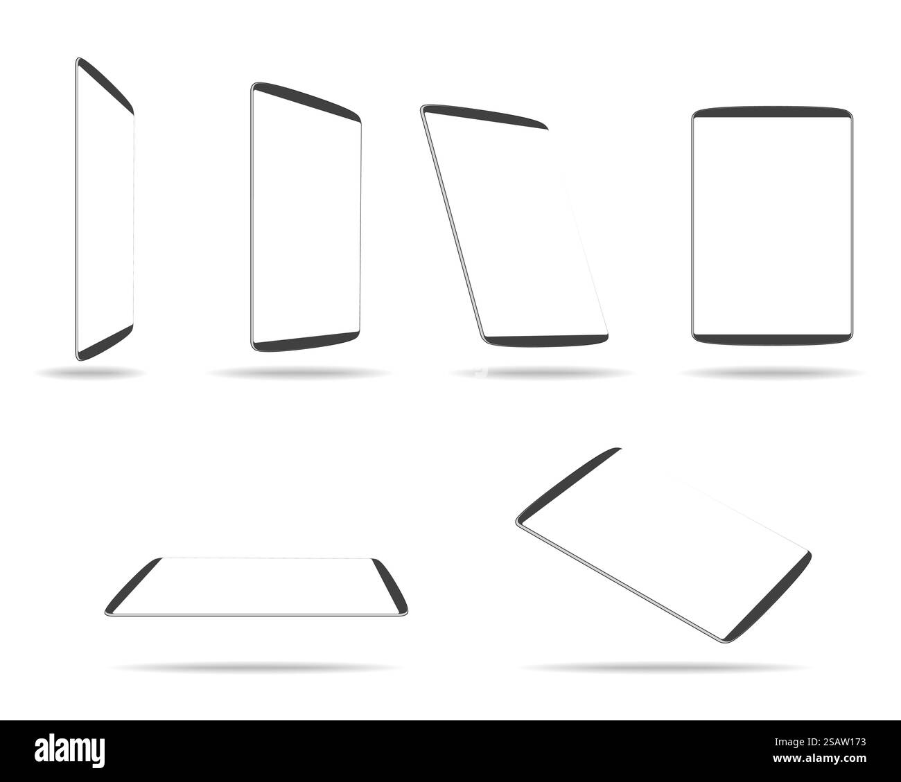 tablet computer with blank white screen vector illustration. tablet ...