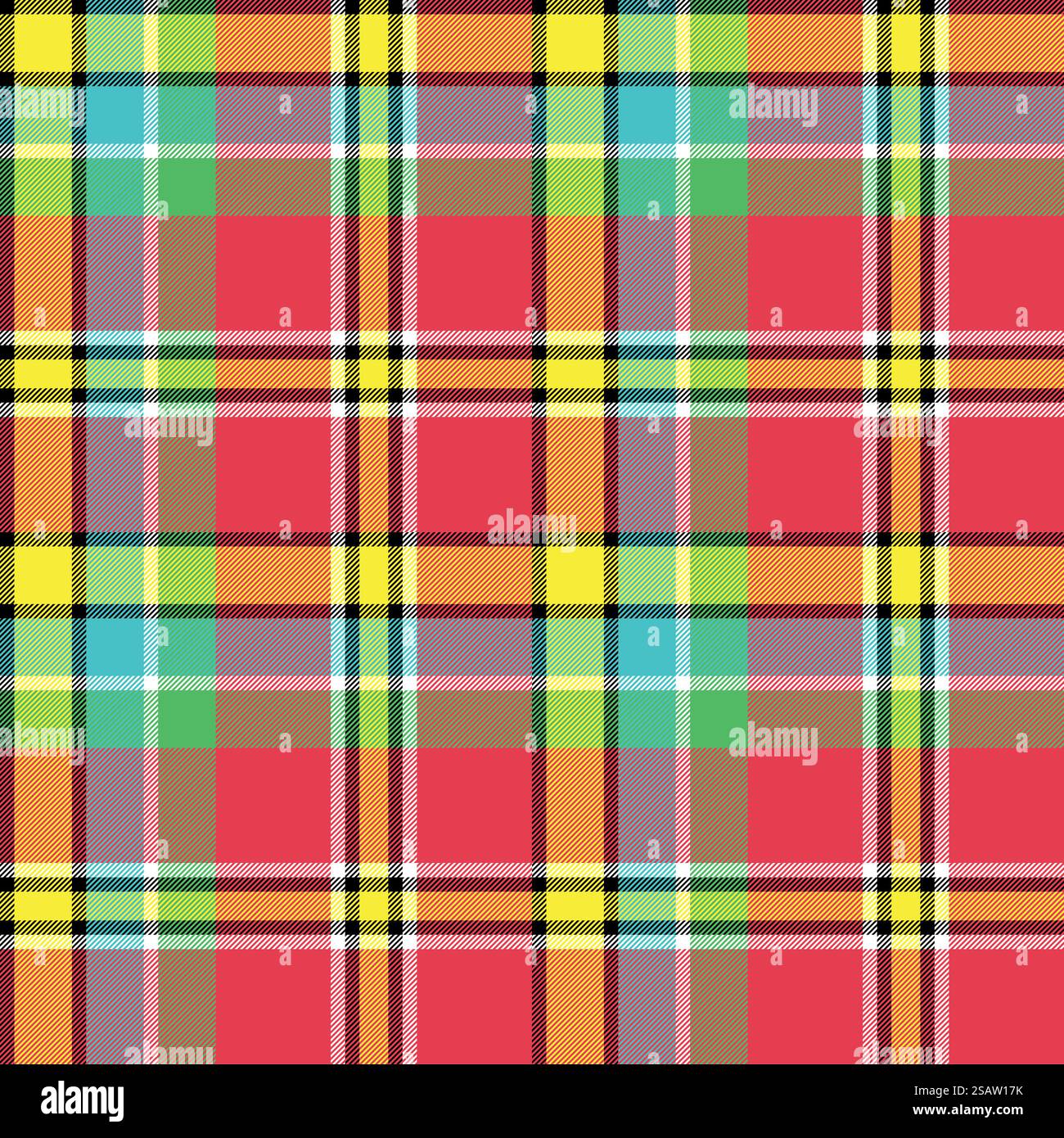 Summer colors check fabric texture seamless pattern. Vector ...