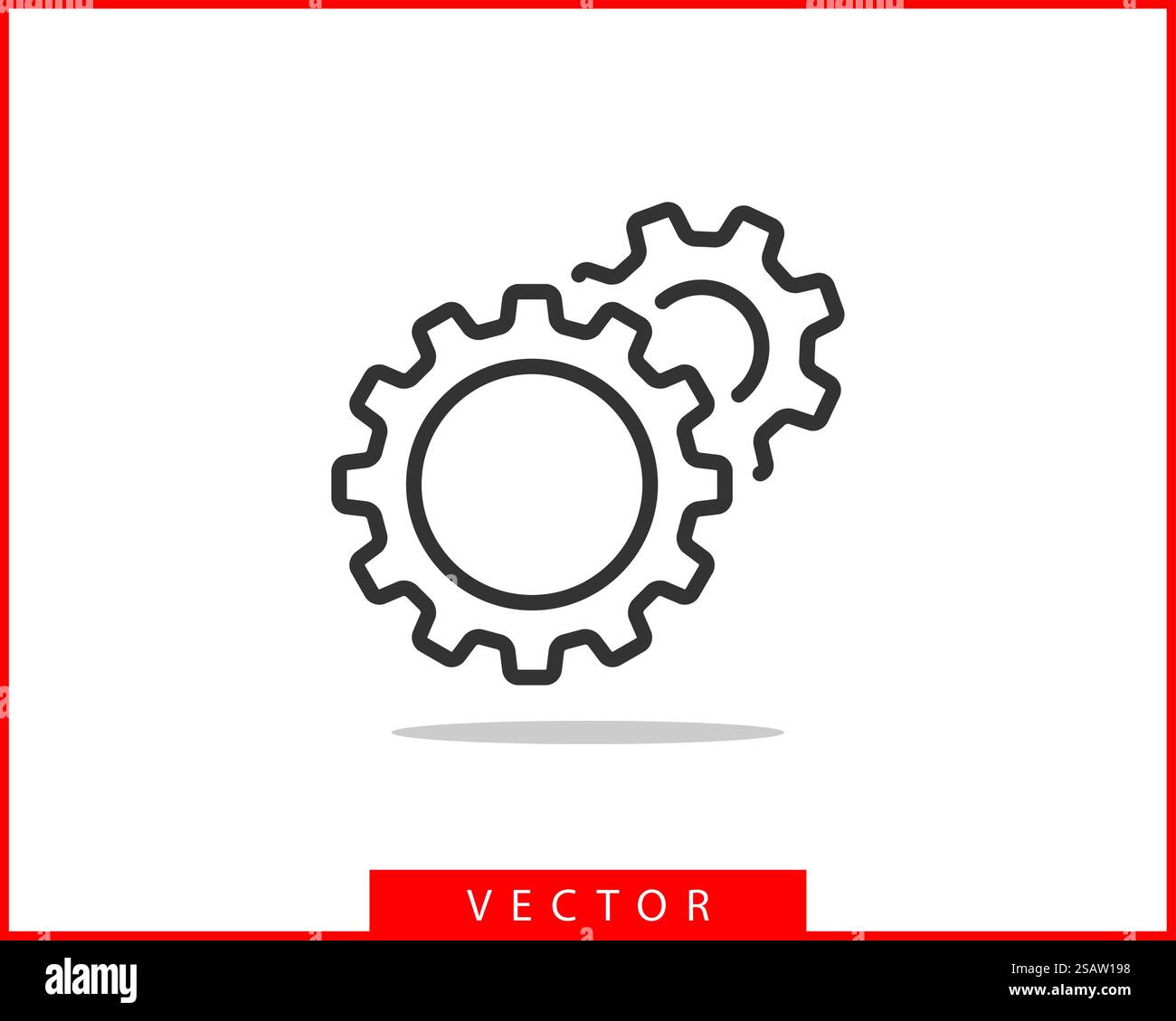 Metal gears and cogs vector. Gear icon flat design. Mechanism wheels ...