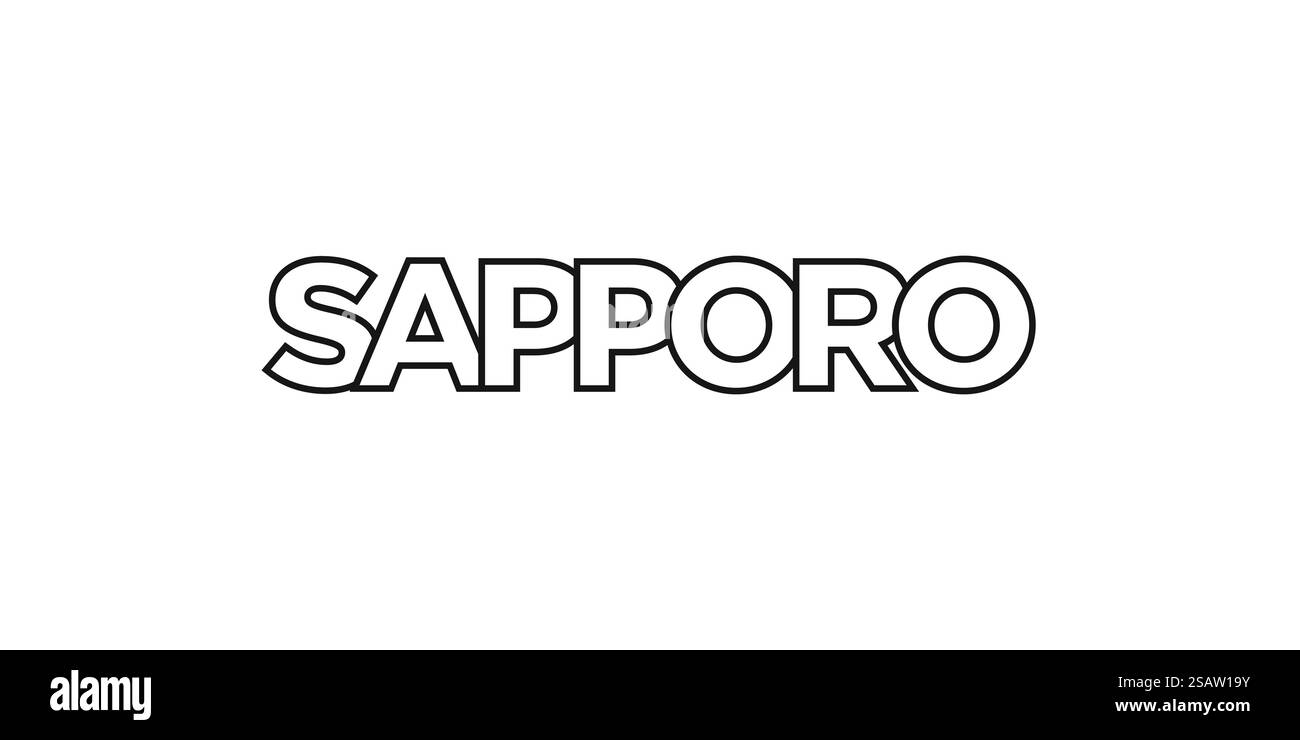 Sapporo in the Japan emblem for print and web. Design features ...