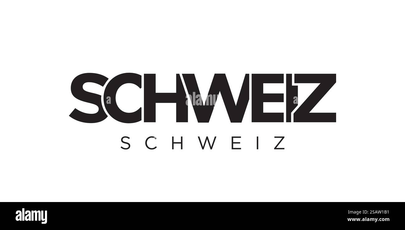 Switzerland emblem for print and web. Design features geometric style, vector illustration with ...