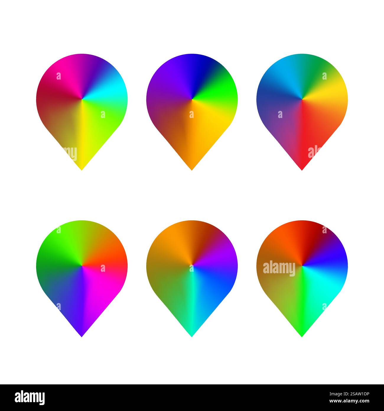 Navigation point figure color rainbow design element. Vector ...