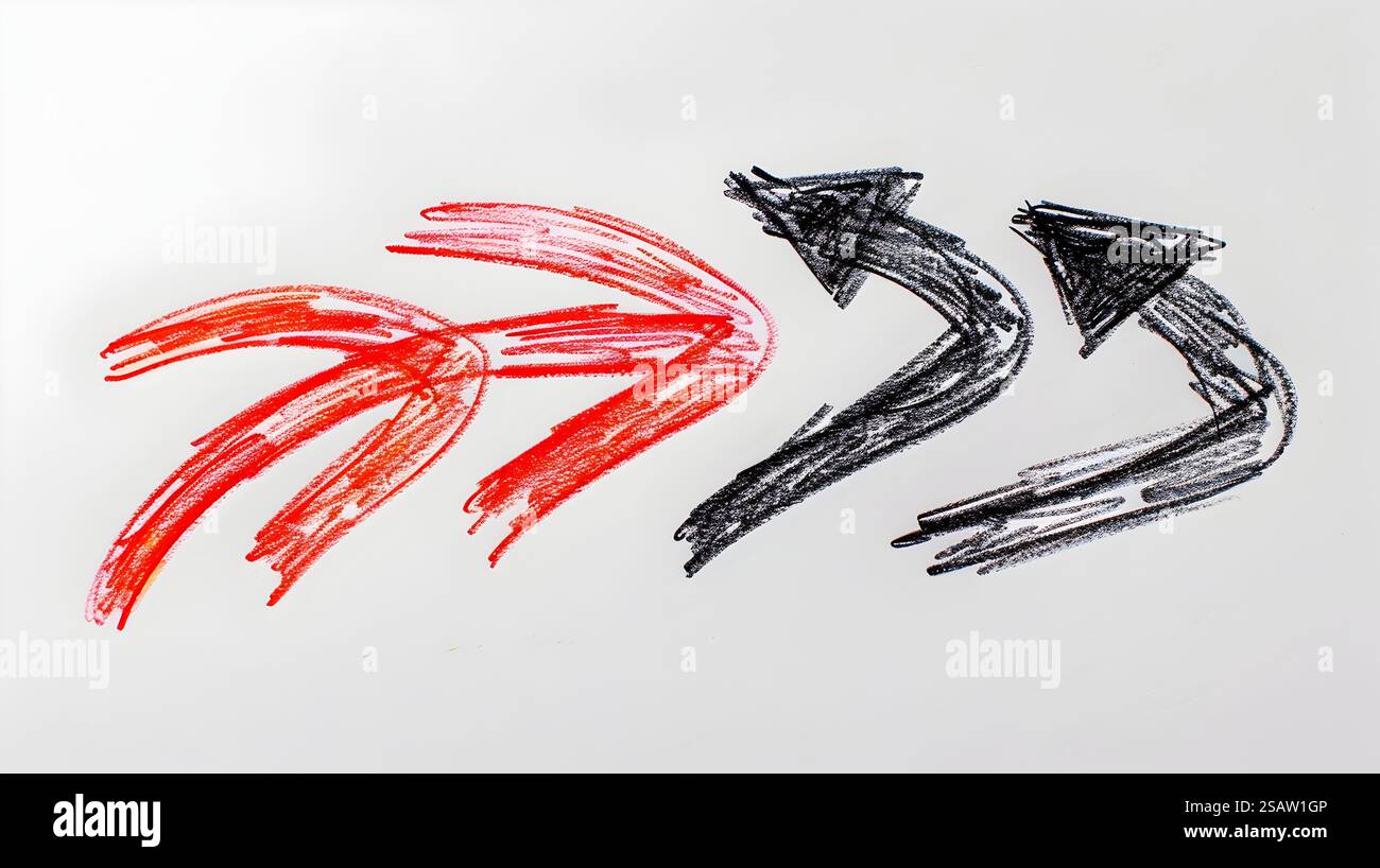 Various hand drawn arrows hi-res stock photography and images - Alamy