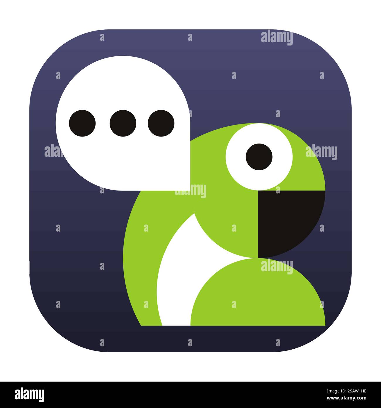 Icon smartphone communication application chat messenger parrot. Vector ...