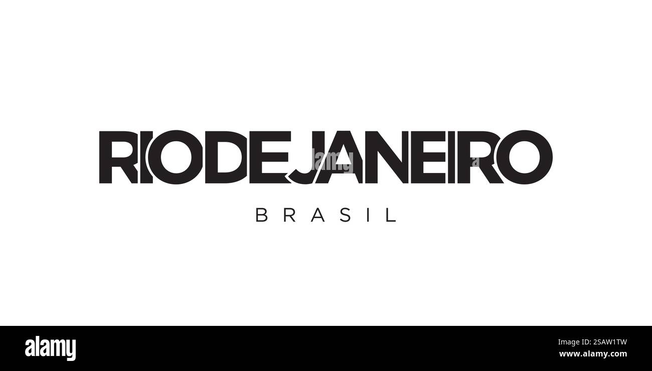 Rio de Janeiro in the Brasil emblem for print and web. Design features ...