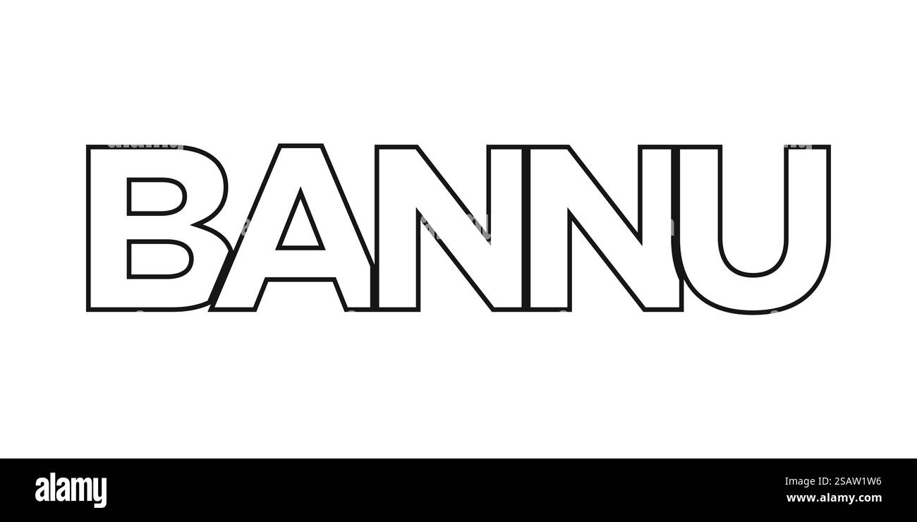 Bannu in the Pakistan emblem for print and web. Design features geometric style, vector ...