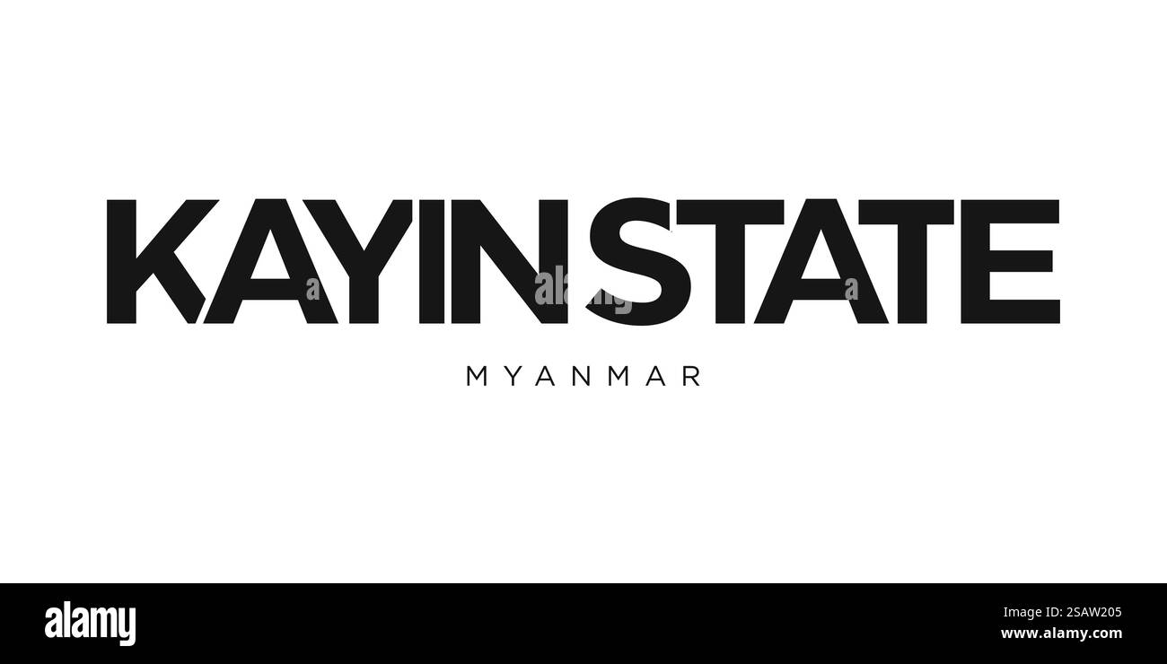Kayin State in the Myanmar emblem for print and web. Design features ...