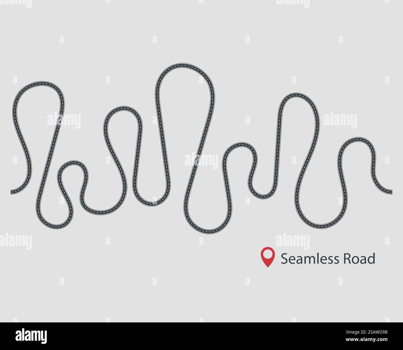 Seamless street and road vector template isolated on background Stock ...