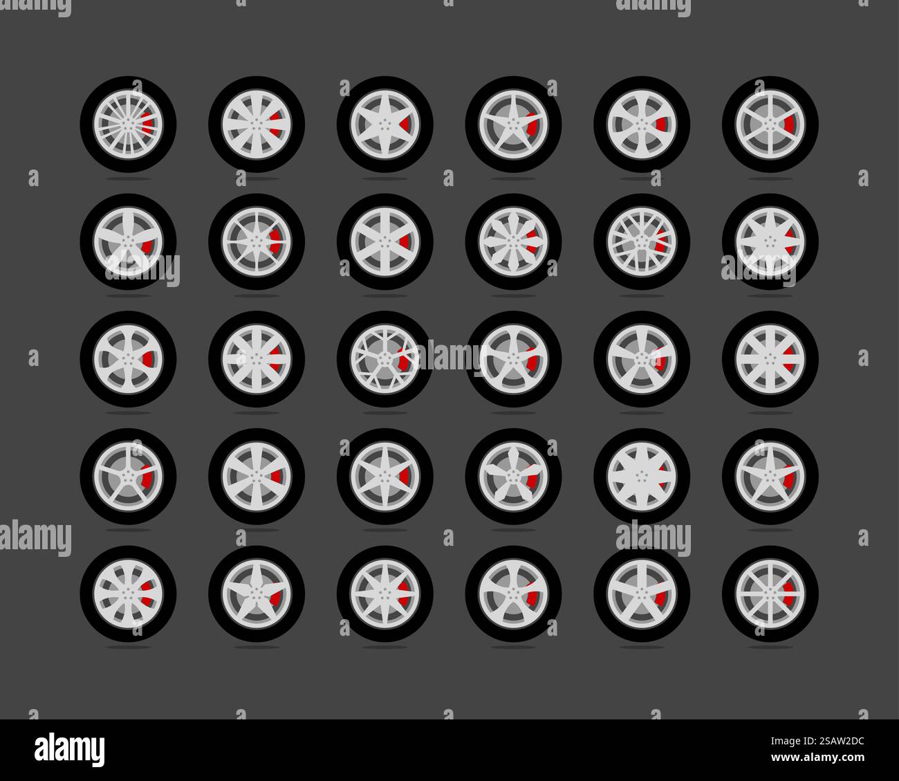 Set tires and wheels. Disc wheel car icon vector Stock Vector Image ...