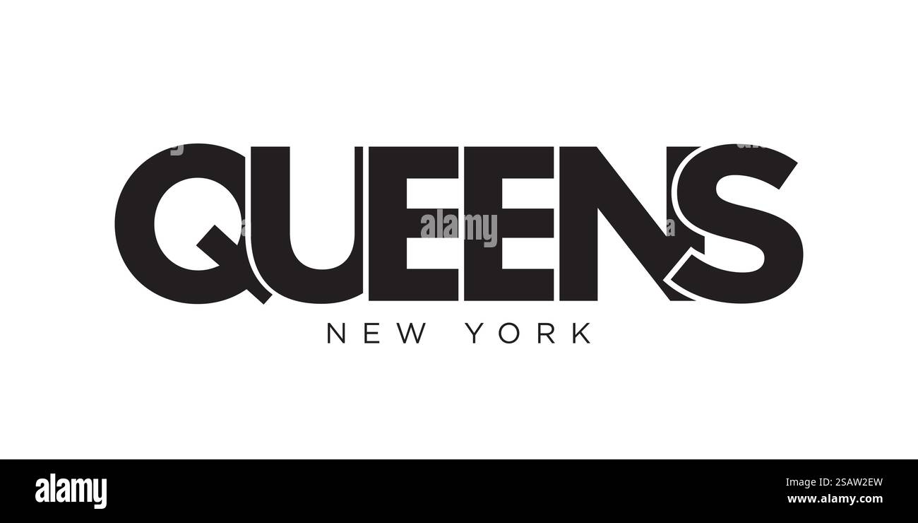 Queens, New York, USA typography slogan design. America logo with ...