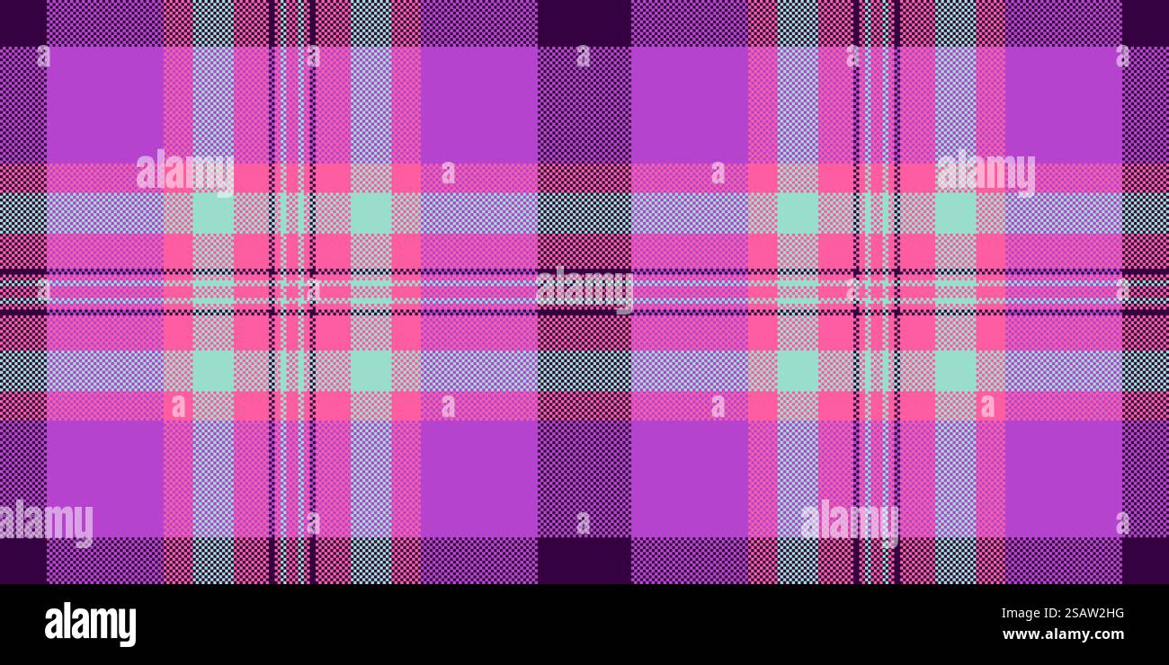 Variation check plaid seamless, gingham tartan textile pattern. Front vector fabric background ...