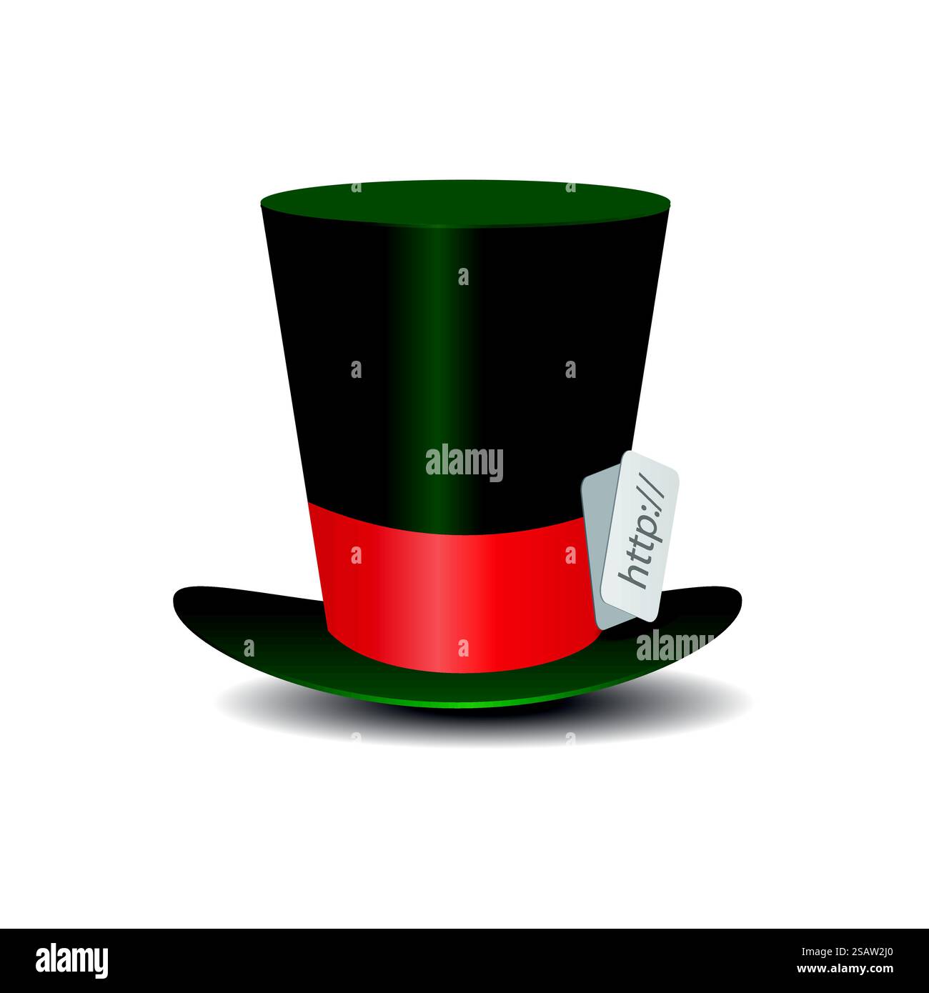 Internet green Hat Mad Hatter vector illustration. Internet green Hat ...