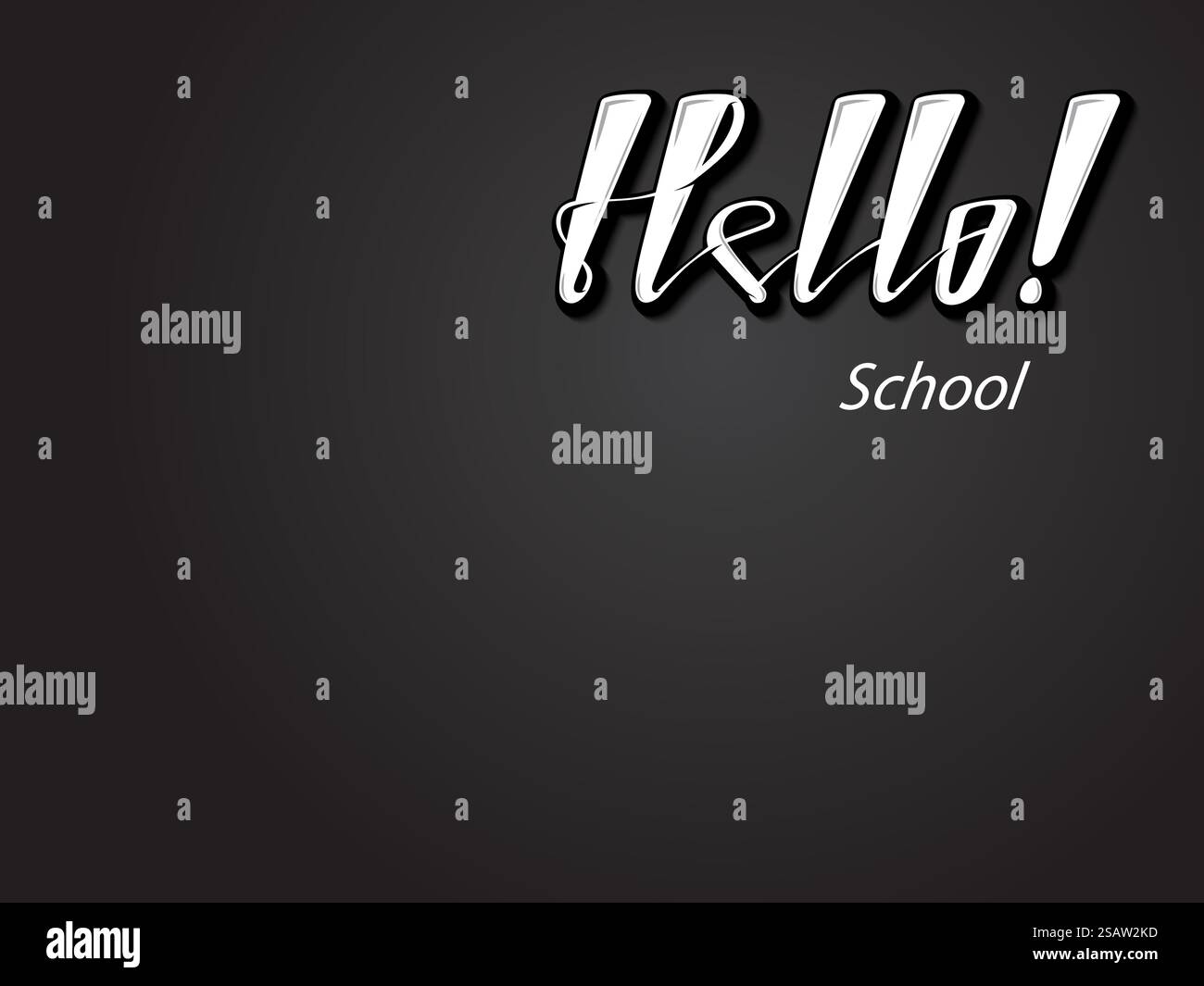 Hello school lettering word copy space template. Vector illustration ...