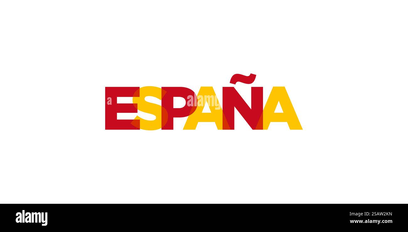 Spain emblem for print and web. Design features geometric style, vector illustration with bold ...