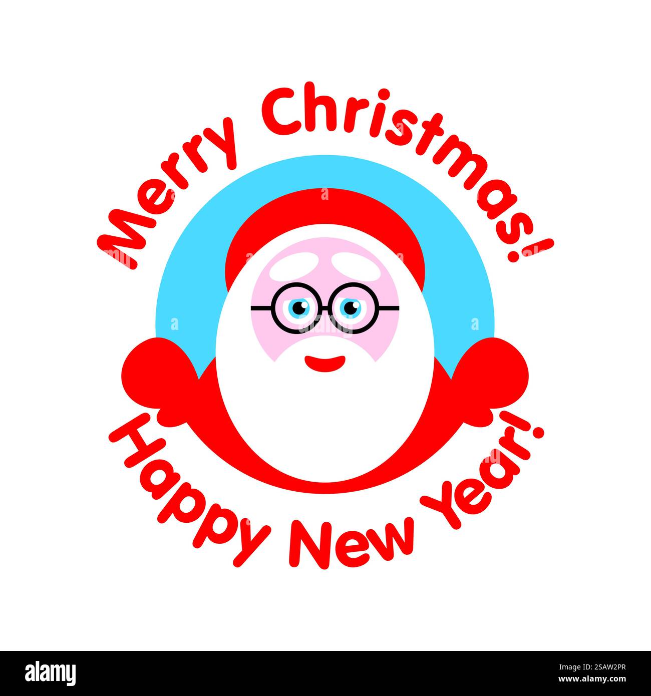 Santa peeping from behind the logo. vector illustration. Santa peeping ...