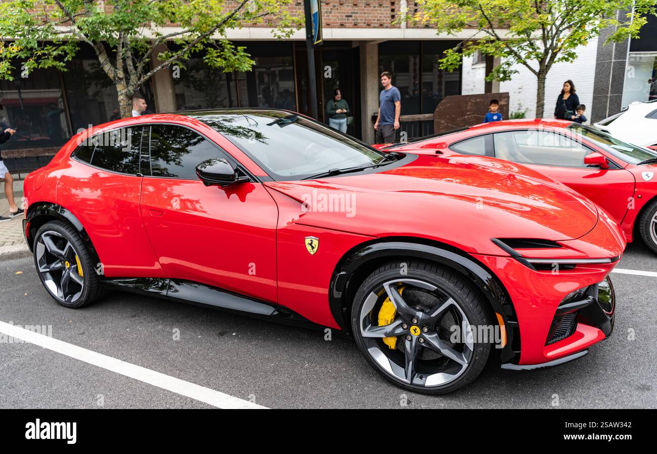 Chicago, Illinois - September 29, 2024: Ferrari Purosangue red color ...