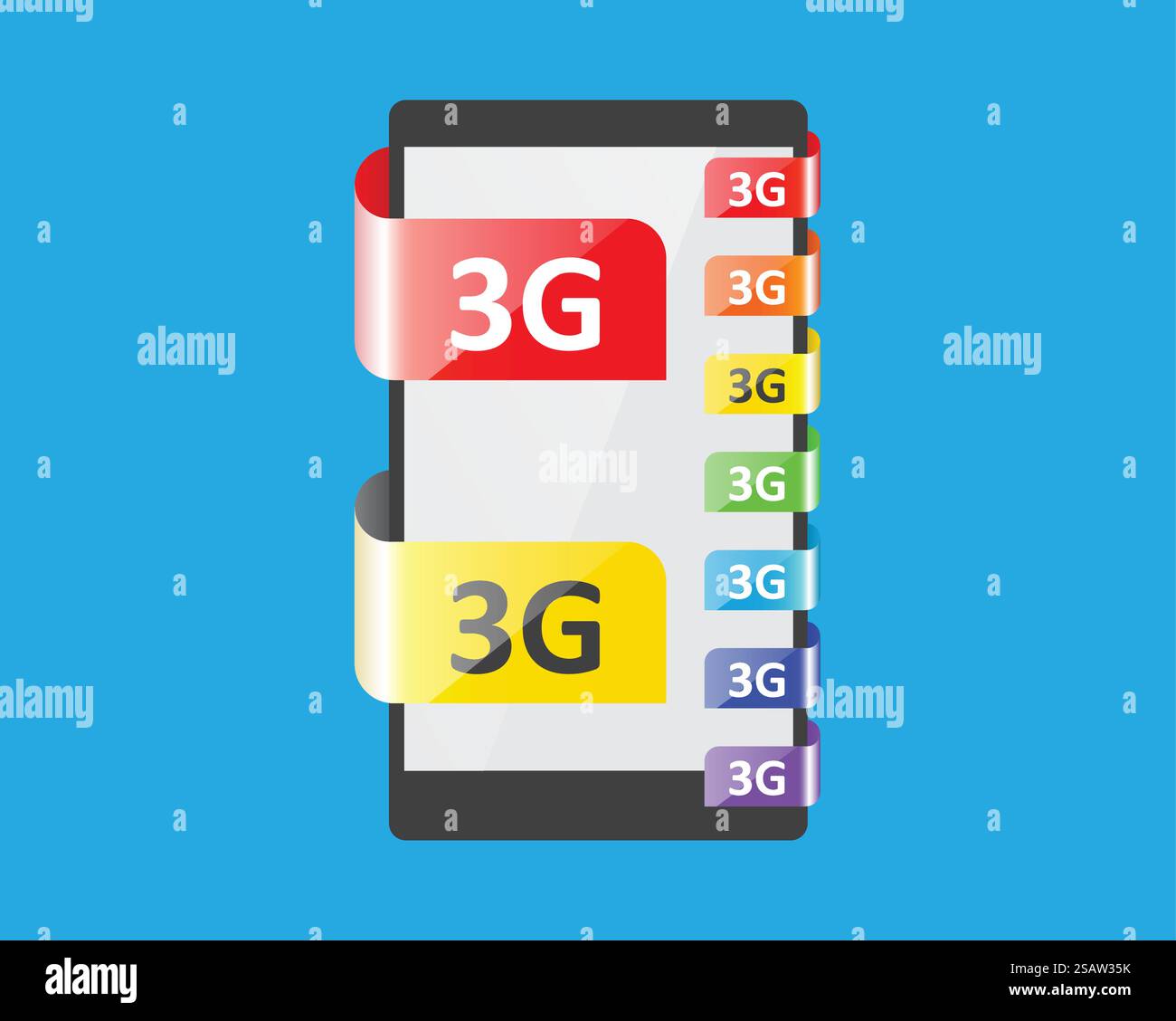 3G connection colors feature, vector illustration. 3G connection colors feature Stock Vector ...