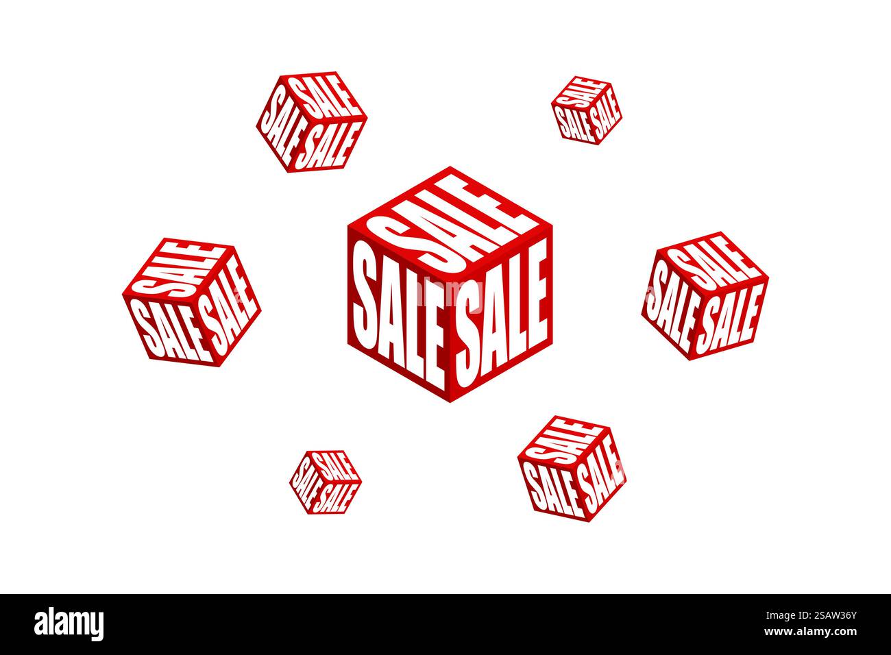 Modern sales icon flat cube isometric. Sale banner design template ...