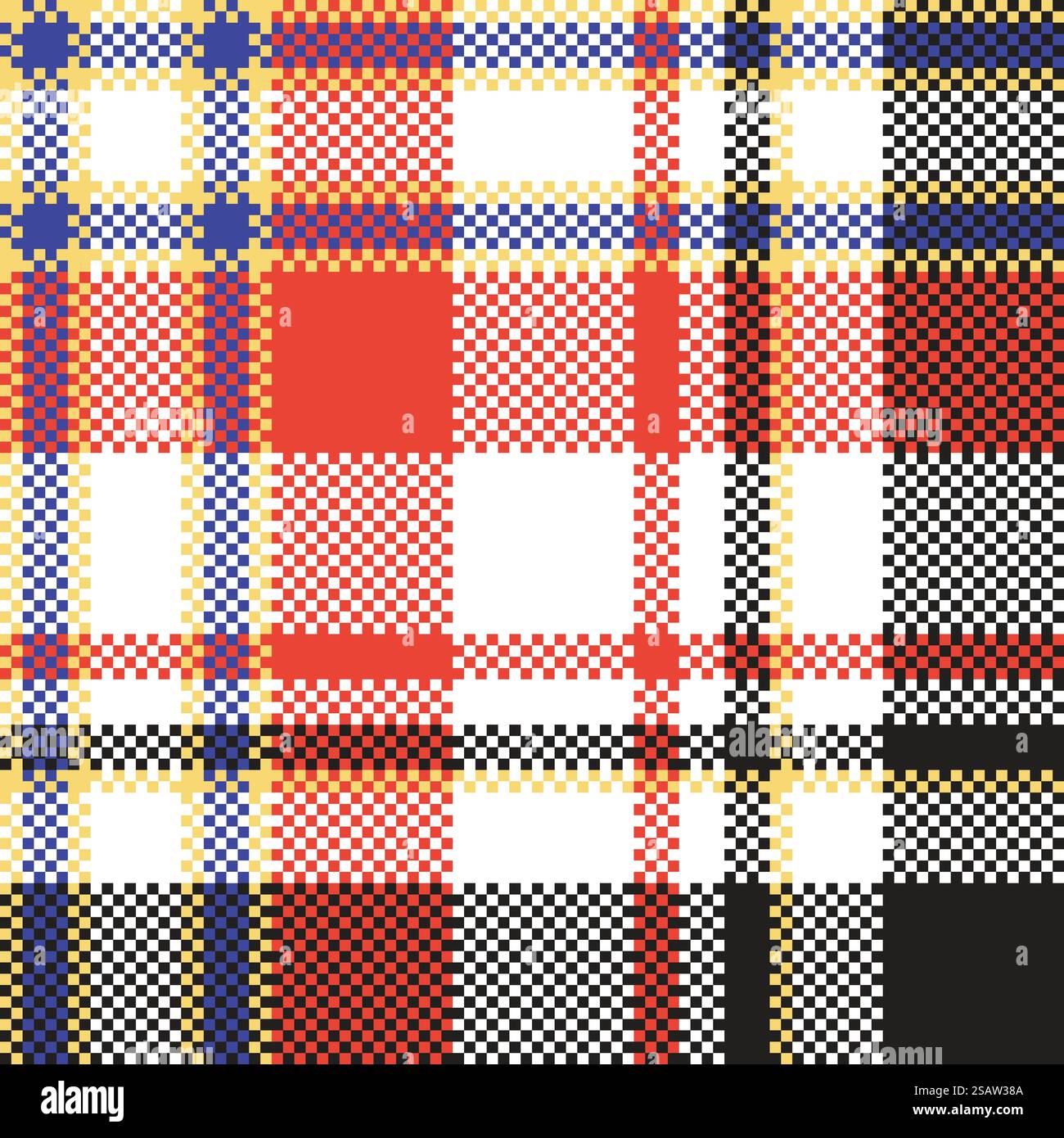 Plaid mosaic pixel seamless pattern. Vector illustration.. Plaid mosaic ...