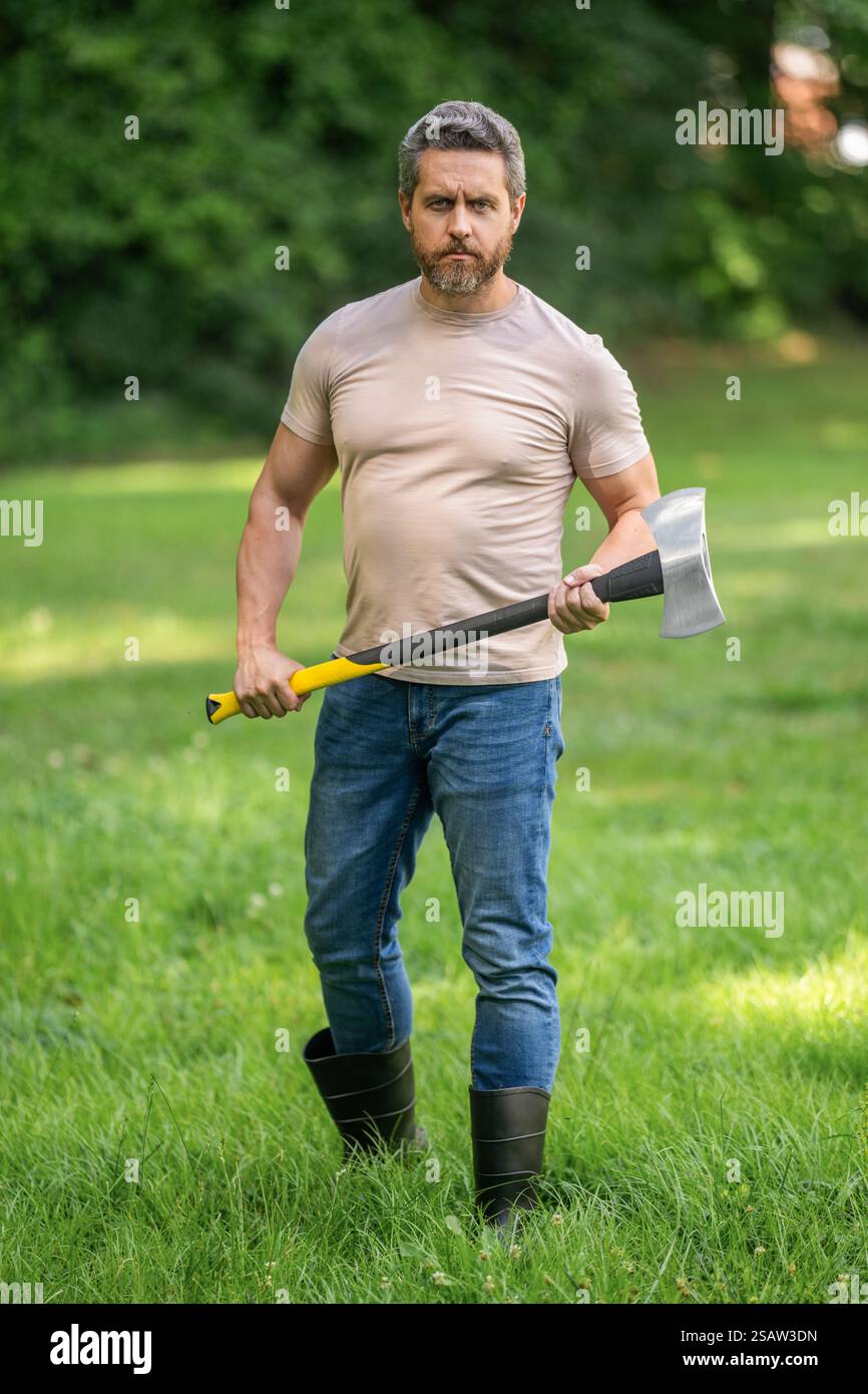 Brutal lumberjack wear rubber boots. Brutality and masculinity ...
