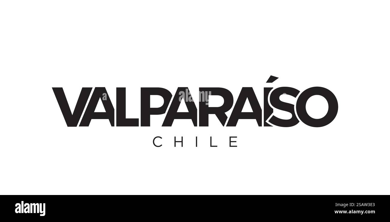 Valparaiso in the Chile emblem for print and web. Design features ...