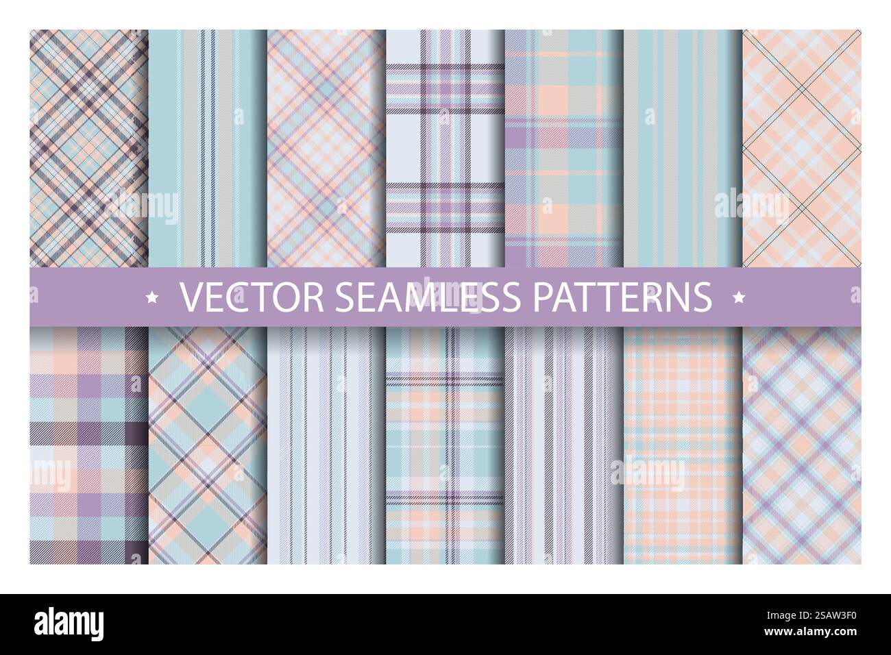 Set plaid pattern seamless. Tartan patterns fabric texture. Checkered ...