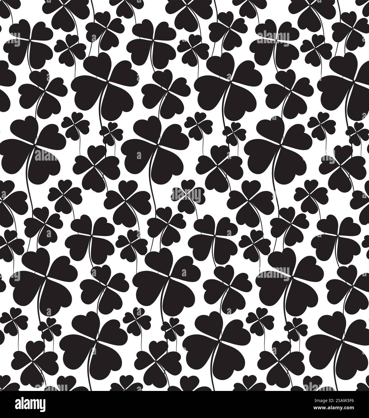 Clover black and white seamless pattern. Vector illustration.. Clover ...