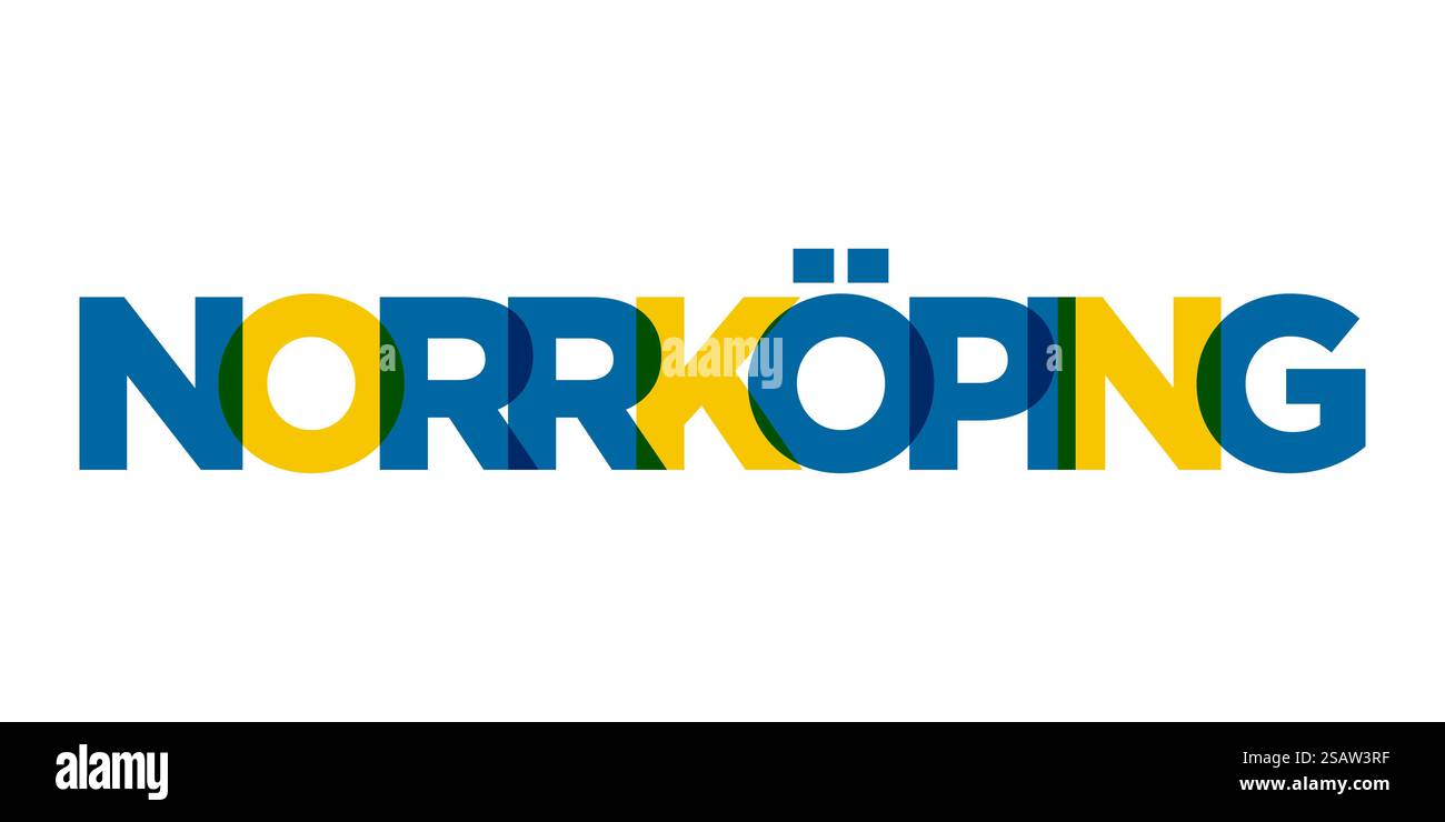 Norrkoping in the Sweden emblem for print and web. Design features geometric style, vector ...